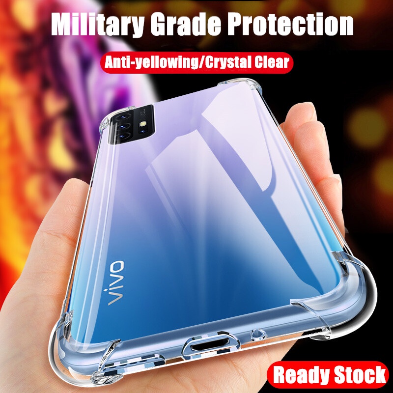 For Vivo V17 1919 V19 Neo Flexible Soft Rubber Crystal Clear Slim ...
