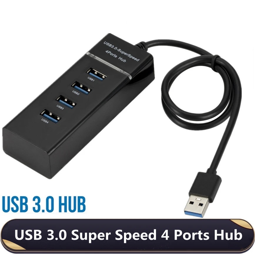 USB 3.0 HUB 4 Ports Splitter High Speed Splitter/USB Adapter Expander Cable For Desktop | Shopee ...