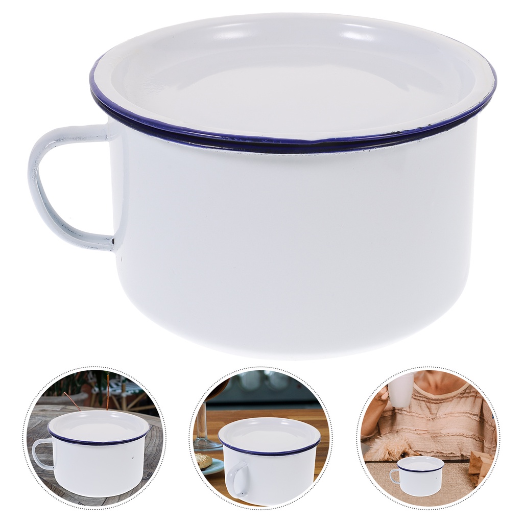 [READY STOCK] Soup Bowl for Kitchen Enamel Tea Mug Food Prep Container ...