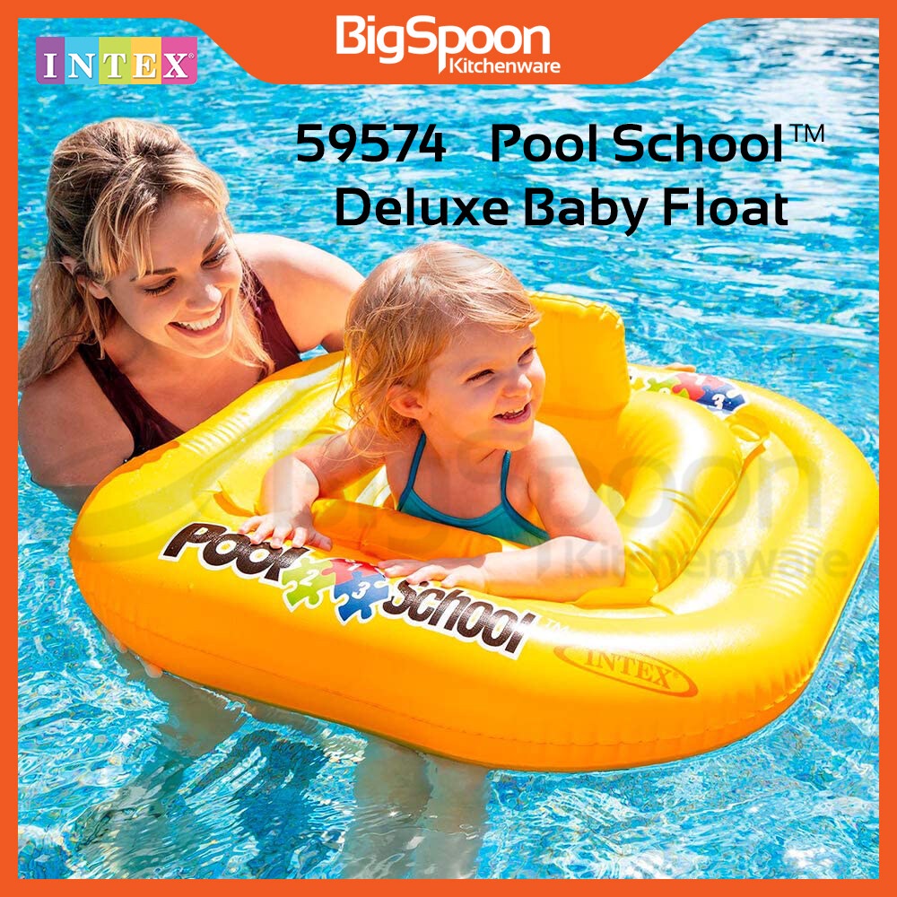 INTEX 56587 Pool School Deluxe Baby Float Square Swimming Underarm Ring ...