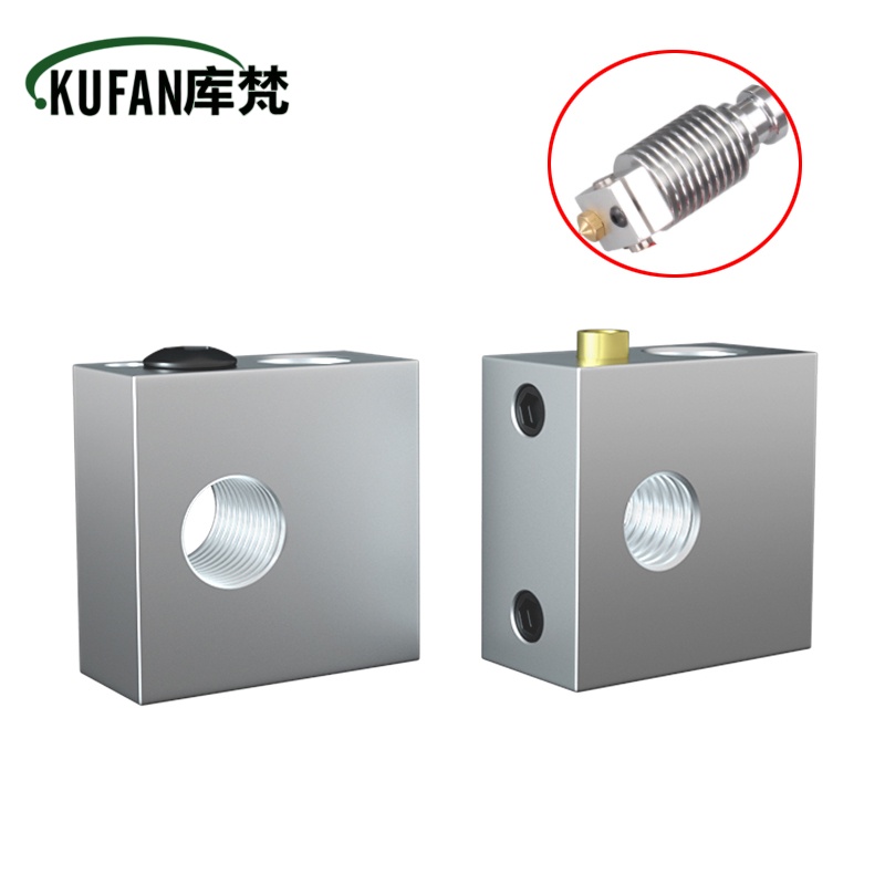 KUFAN 2PCS E3D V5 V6 MK7 MK8 CR10S Heat Block For Ender 3 Extruder ...