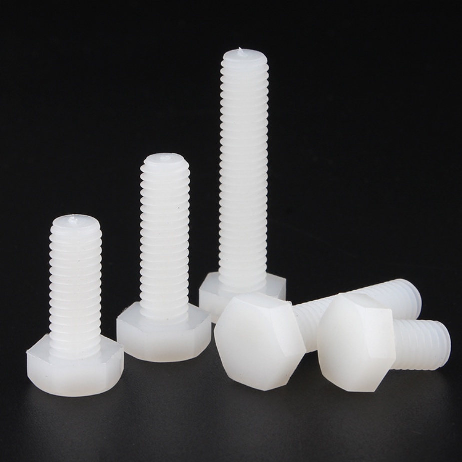 White Nylon External Hexagon Screw Extension Bolt PA66 Plastic Screw ...