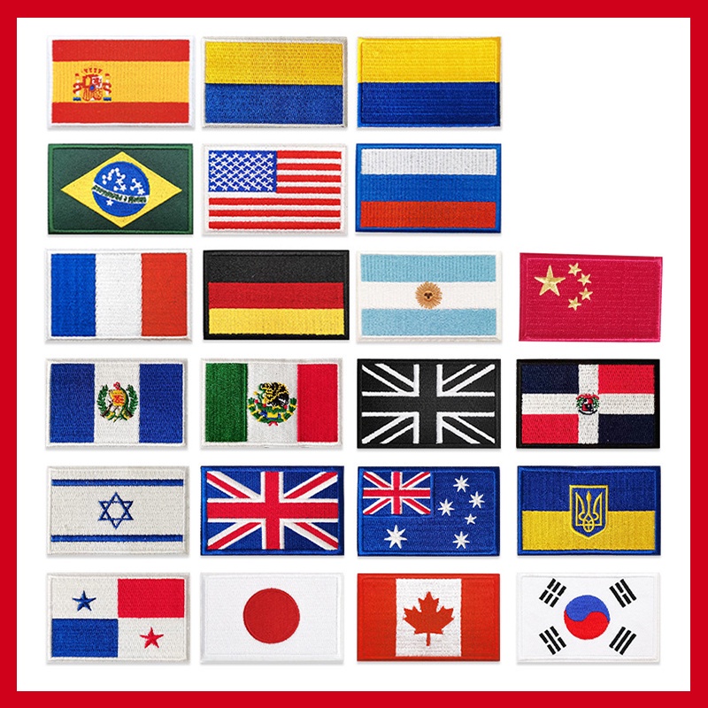 National flag Patch Countries in the World Velcro Patch US UK Japan ...