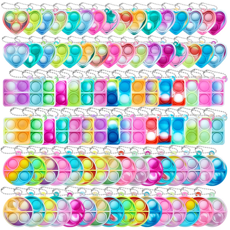12 Pcs Pop Fidget Toys Its Party Favors for Kids,Mini Pop Keychain Fidget Toy Bulk Toddler Toys ...