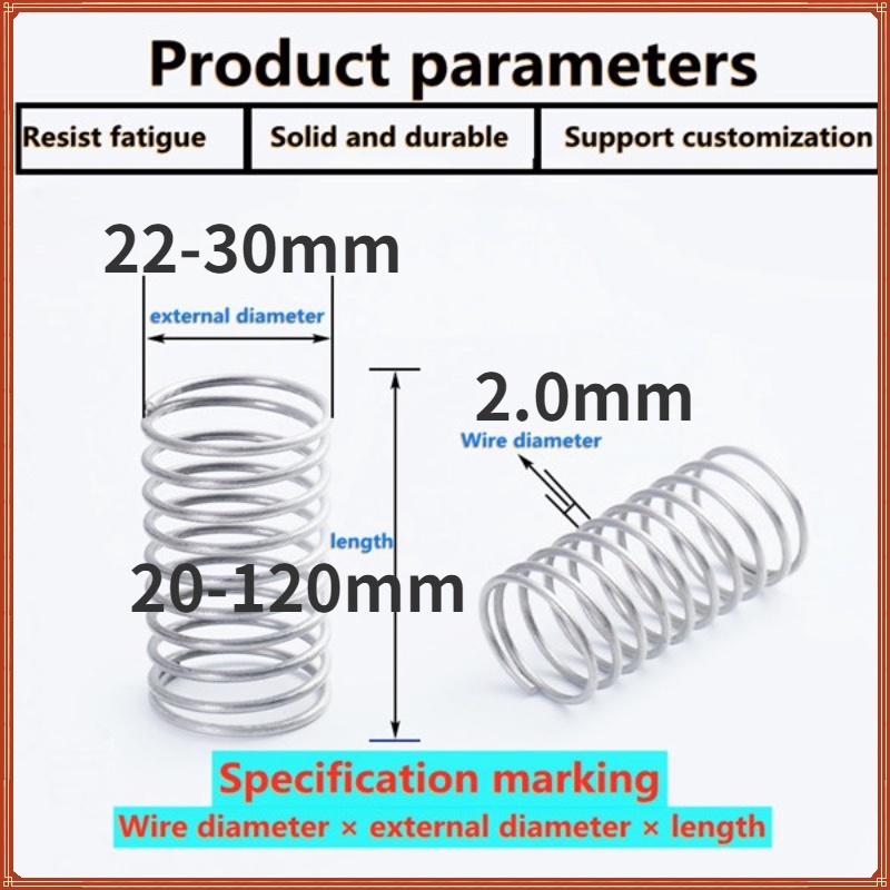 【COD】Pressure spring wire diameter 2.0mm OD22-30mm compression spring ...