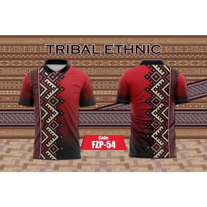 MODERN ETHNIC DESIGN FULL SUBLIMATION ZIPPER POLO PART 8 | Shopee ...