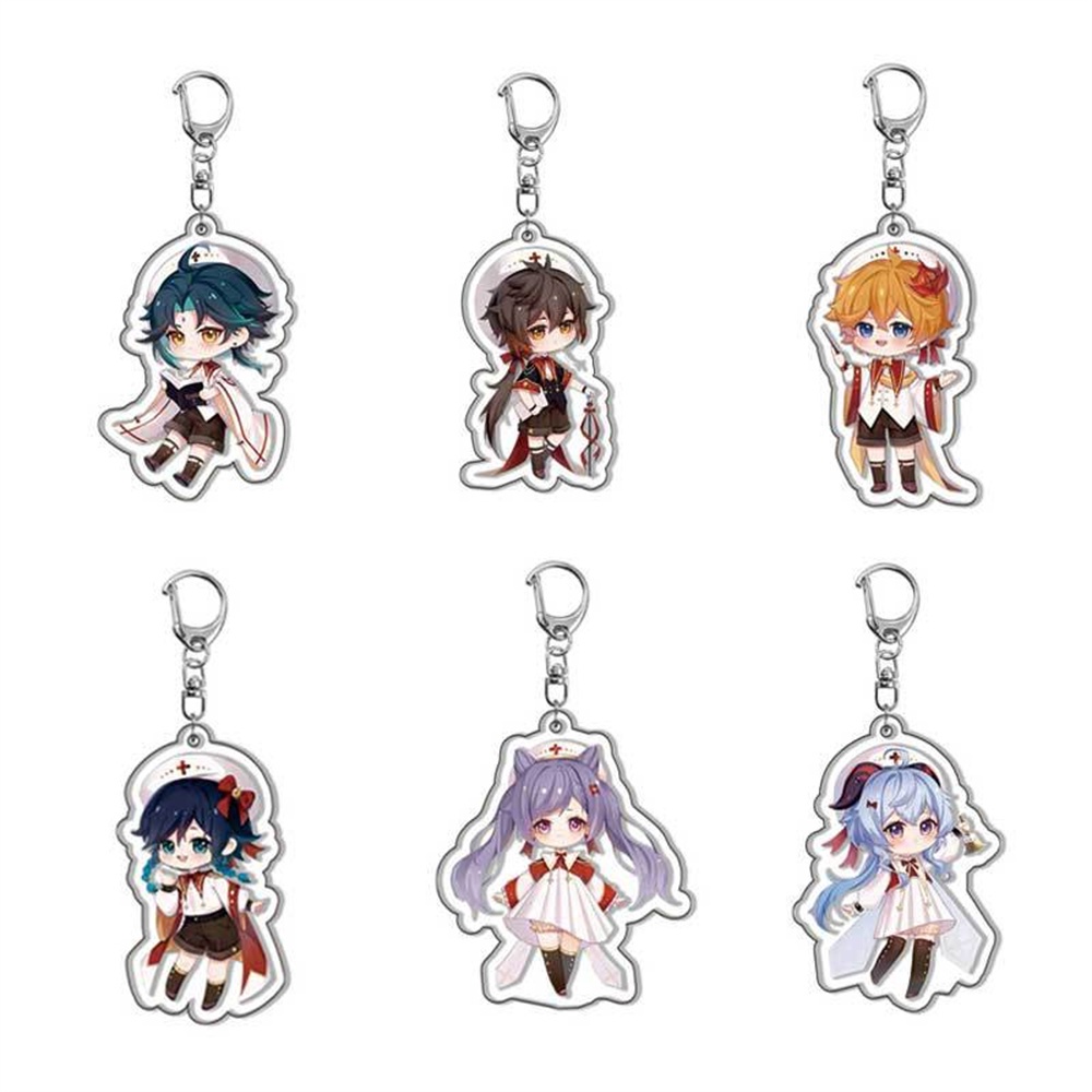 Anime Genshin Impact Xiao Cosplay Acrylic Key Chains Nahida Venti Model ...