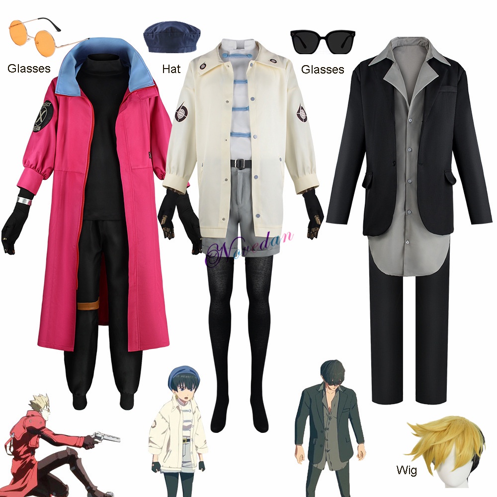 TRIGUN Vash the Stampede Coat Pants Cosplay Costume Outfit Wig Meryl ...