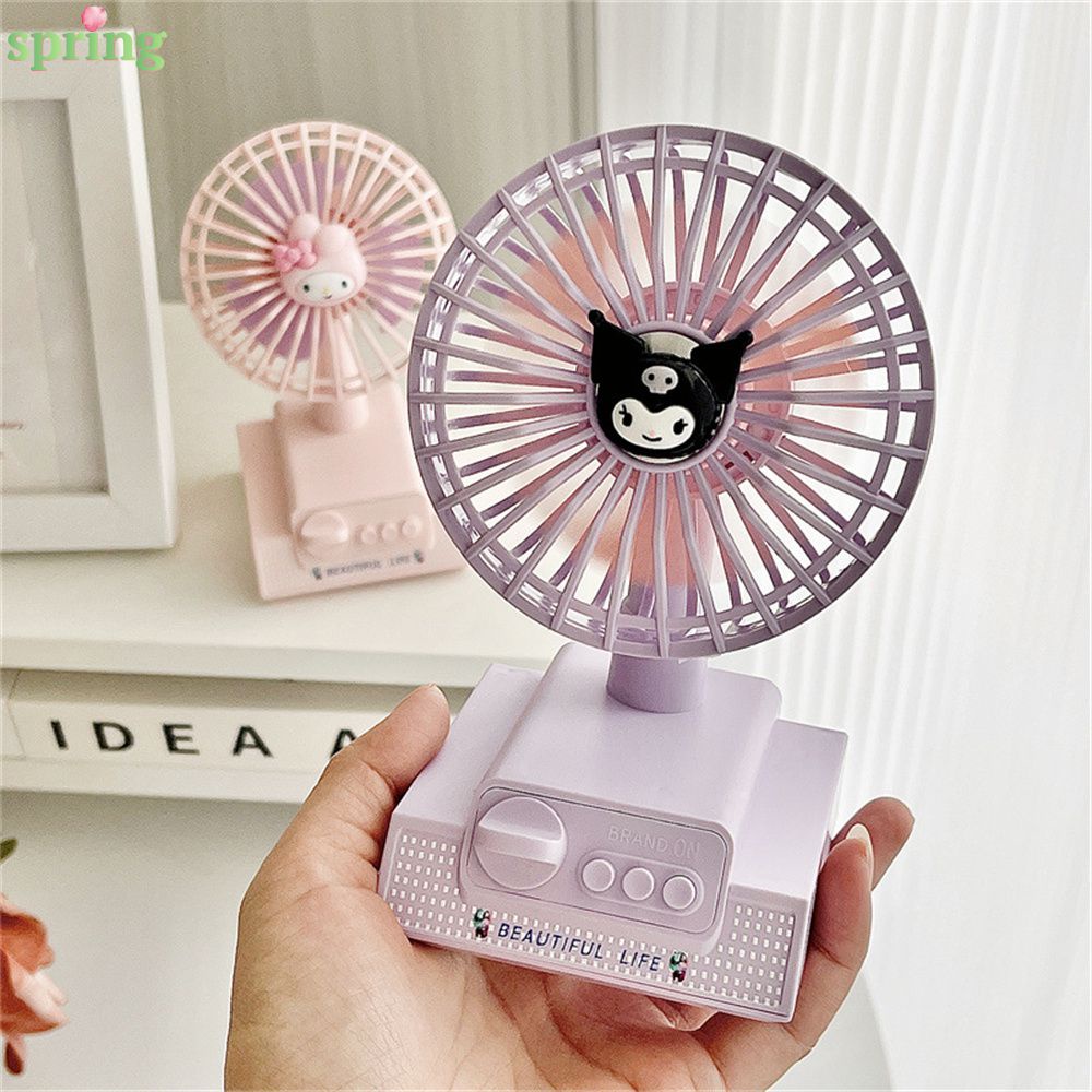 Kawaii Sanrio Retro Stand Fan Ergonomic Design Anti Slip Kuromi Melody ...