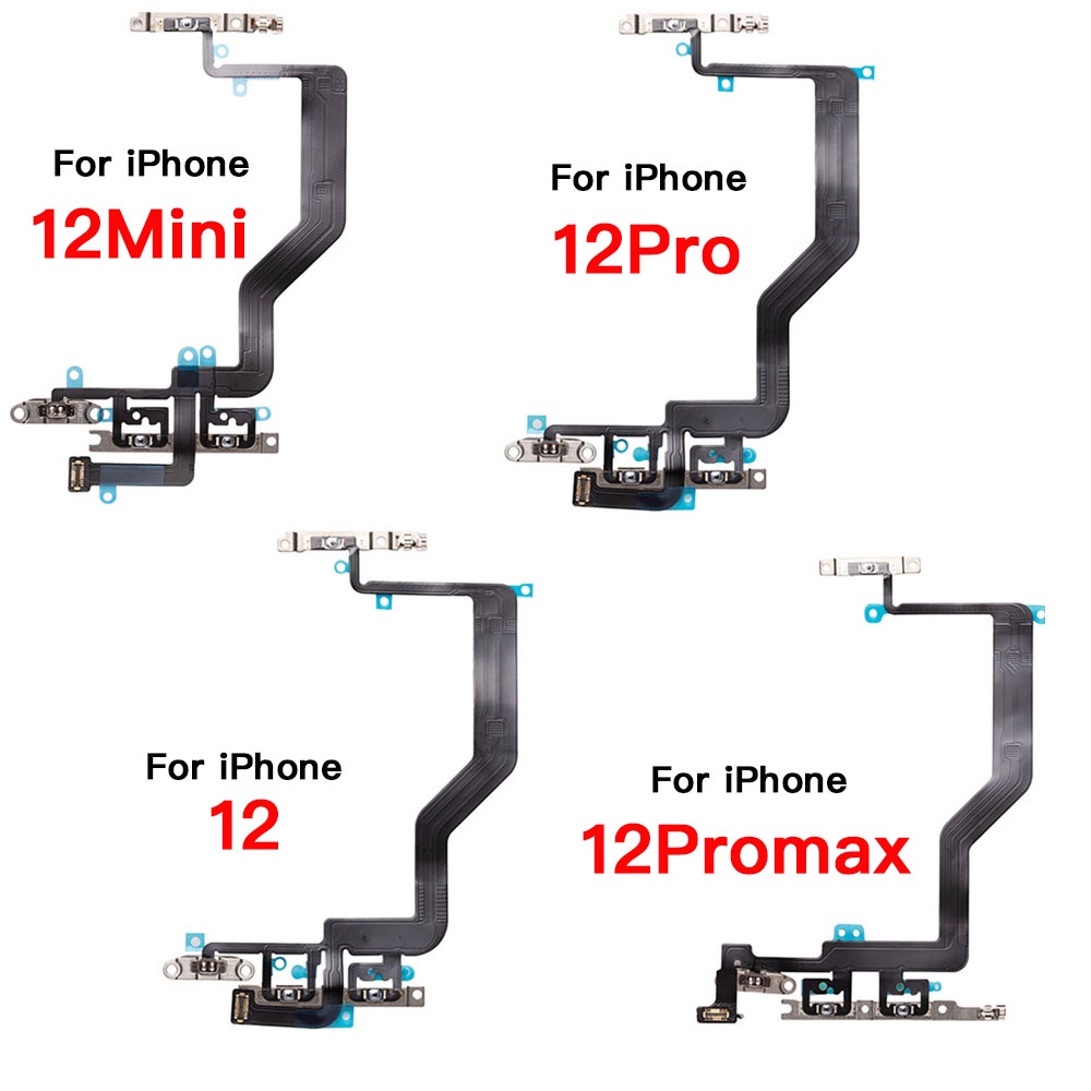 Power Volume Button Flex Cable For iPhone 12 Mini Pro Max With Bracket ...
