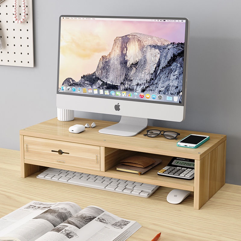 Office computer booster shelf organizer desktop monitor screen table ...