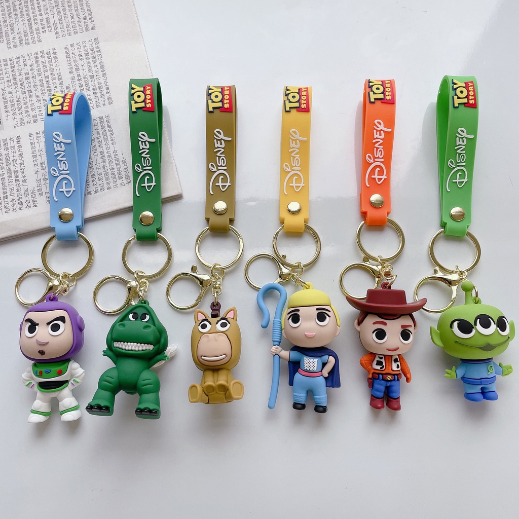Toy Story Keychain Woody Buzz Lightyear Alien Lotso Rex Bulleye Bo Peep ...
