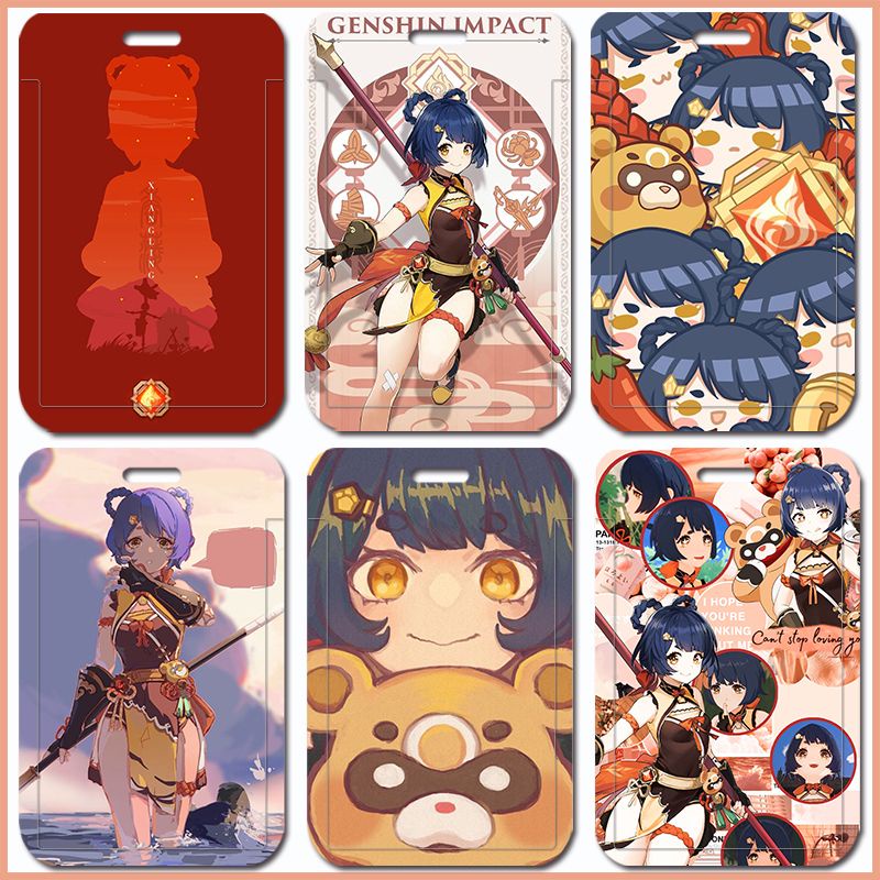 Anime Cartoon Genshin Impact XiangLing DIY Name Tags Student School ID ...