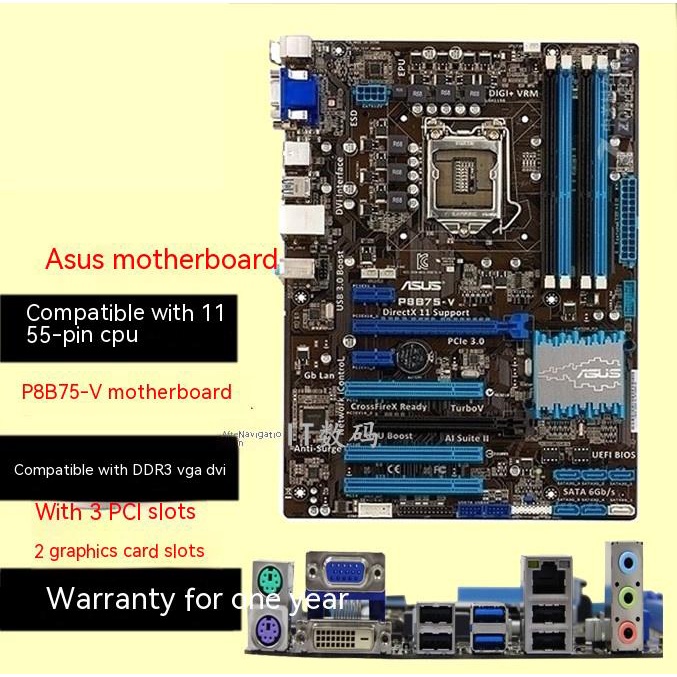 Ready Stock Asus/Asus P8H61-M PLUS v3 p8b75-v B75M-PLUS B75M H61M-K z77 ...