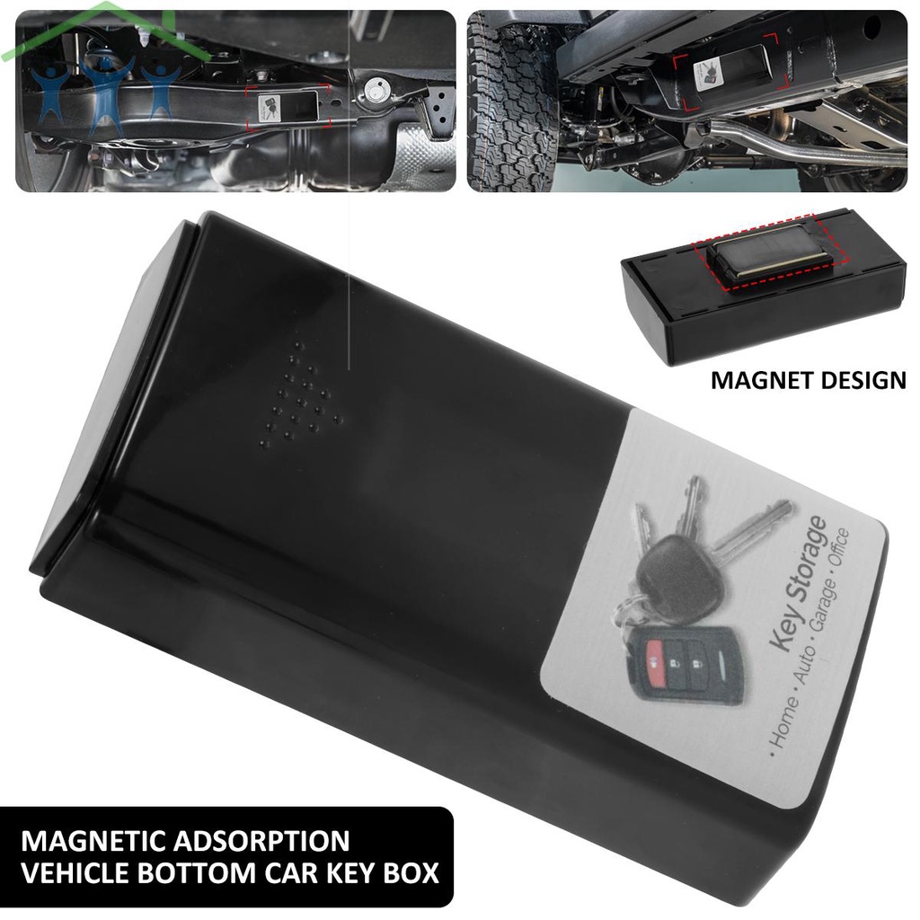 Magnetic Key Box Durable Black Plastic Key Cases with Strong Magnets ...