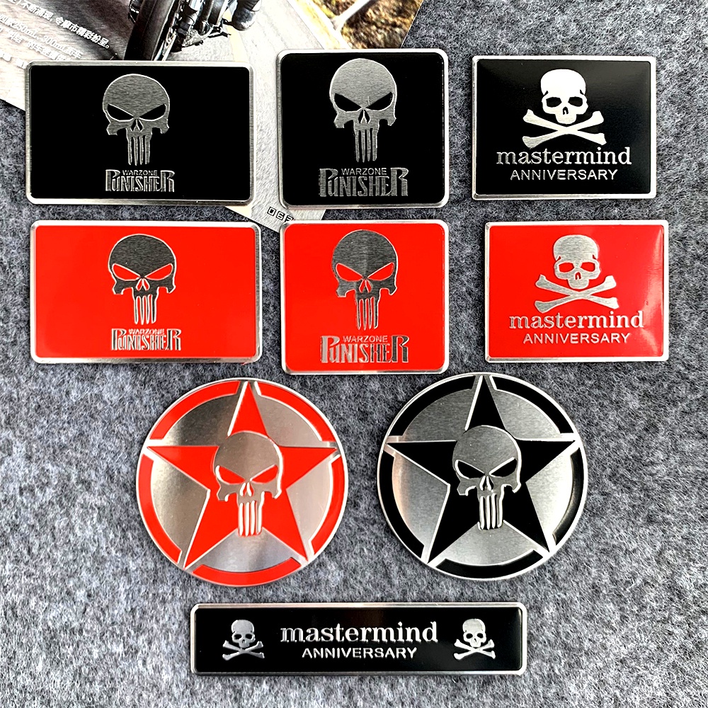 3D Mastermind Punisher Aluminum Sticker Car Emblem Fuel Tank Cover ...