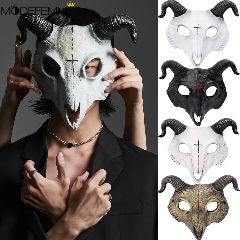 Skeleton Goat Horror Masks / Dance Prom Roleplay Animal Mask ...