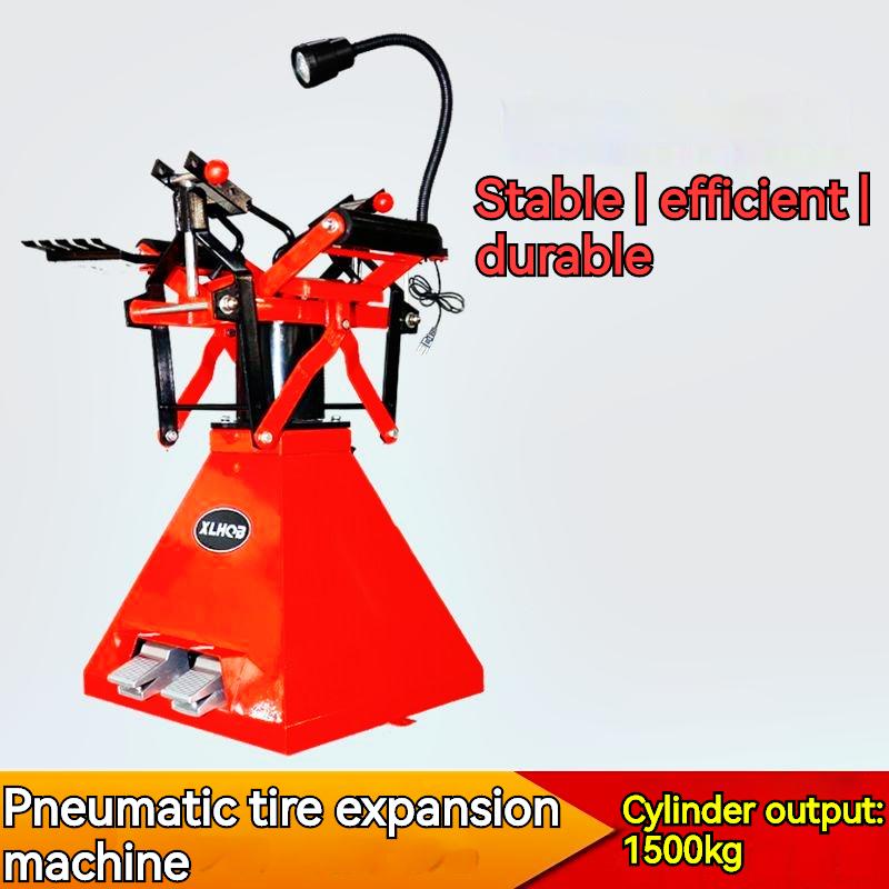 Vertical lighting pneumatic tire expander, tire scraping support device ...