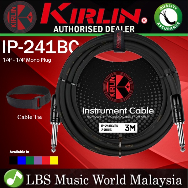 Kirlin Cable IP-241BC 3 Meter Mono Instrument Cable for Electric ...