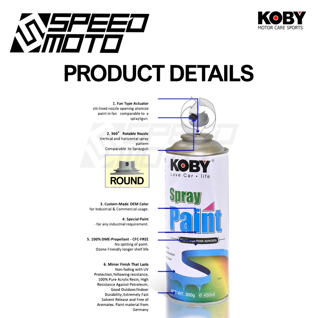 ORIGINAL KOBY SPRAY PAINT 450ML FOR METAL & ACRYLIC | Shopee Philippines