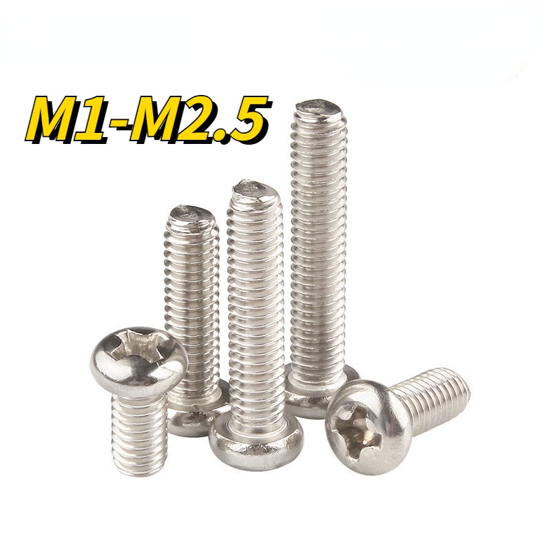 [XNY] Screw M1/M1.2/M1.4/M1.6/M2/M2.5 Nickel-Plated Round Head Screw Phillips Round Head Screw ...