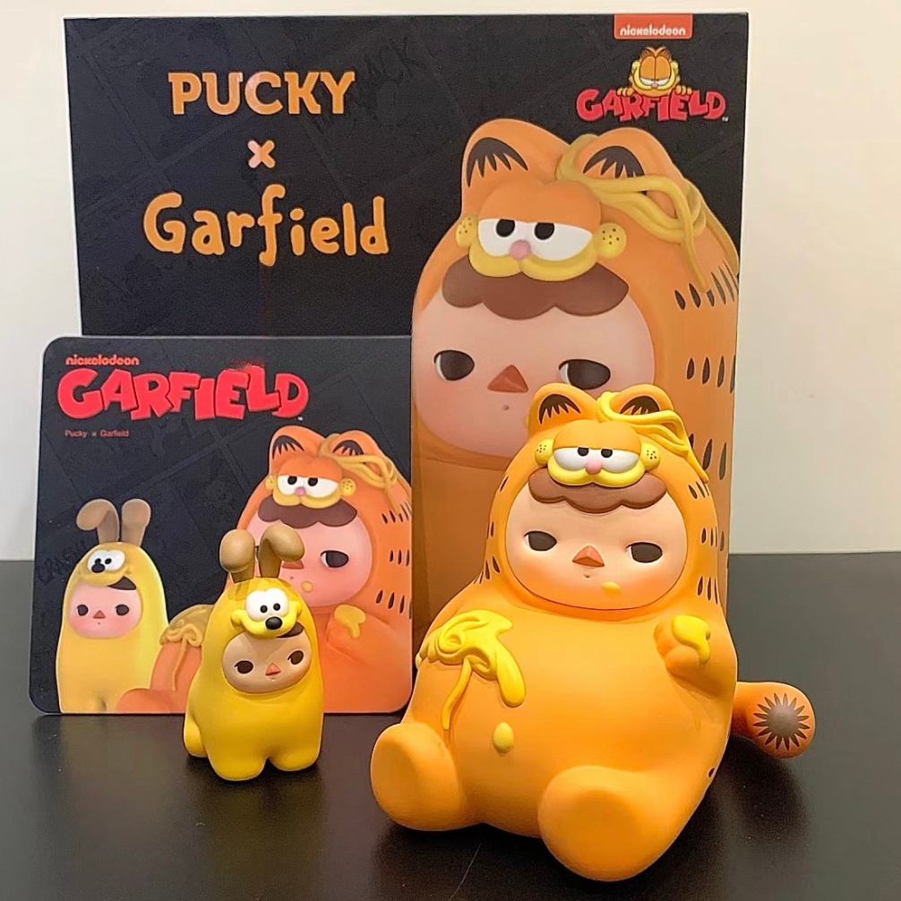【Genuine】POPMART Pucky X Garfield & FELIX THE CAT PUCKY FIGURINE Big ...
