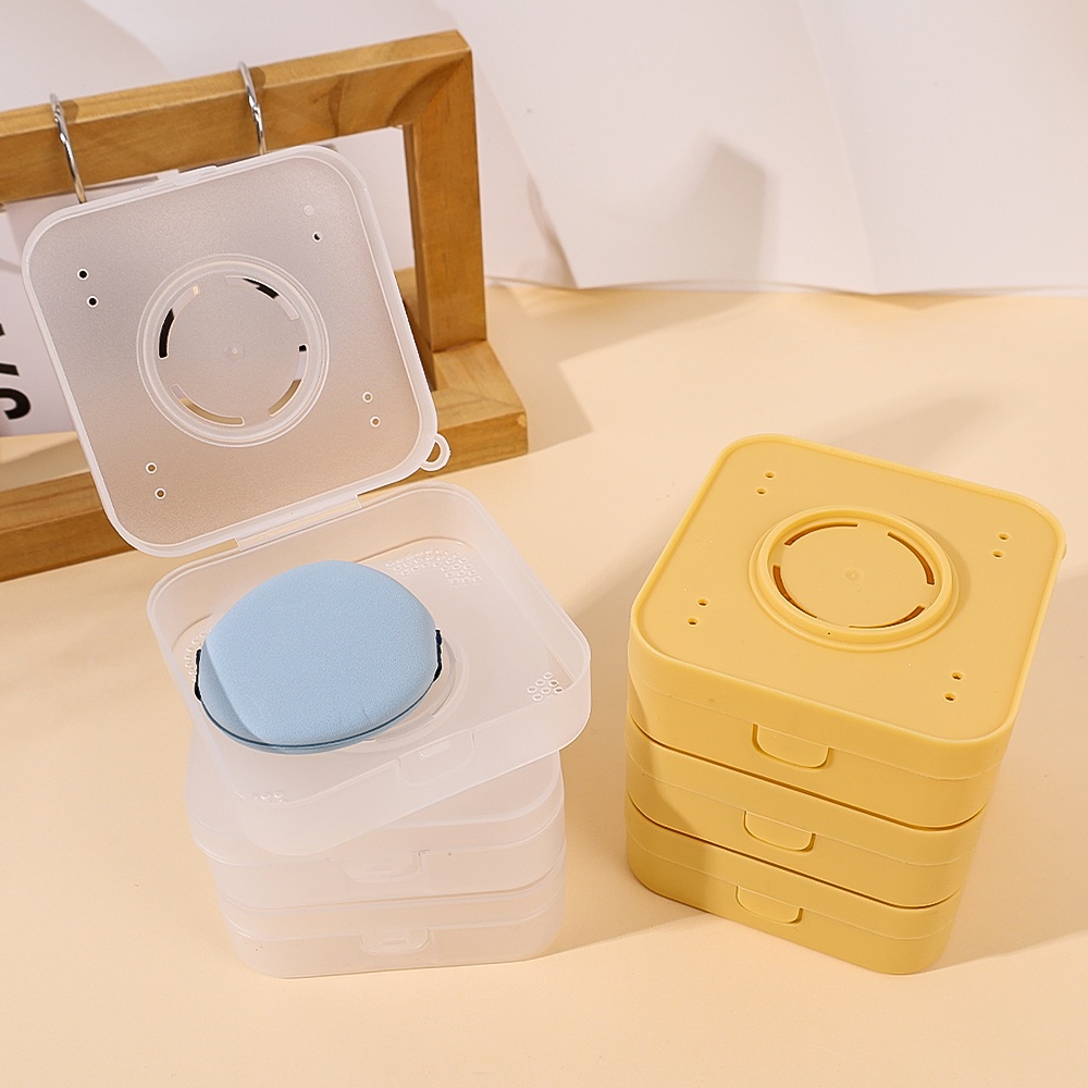 Dust Proof Portable Breathable Powder Puff Storage Box Transparent ...
