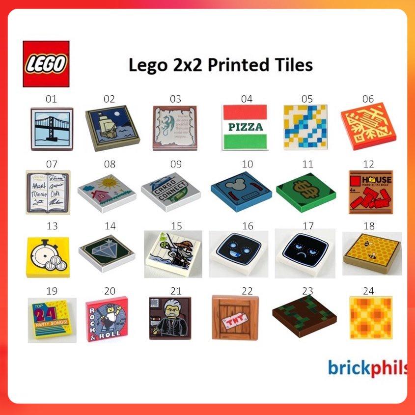 Lego 2x2 Printed Tiles | Shopee Philippines