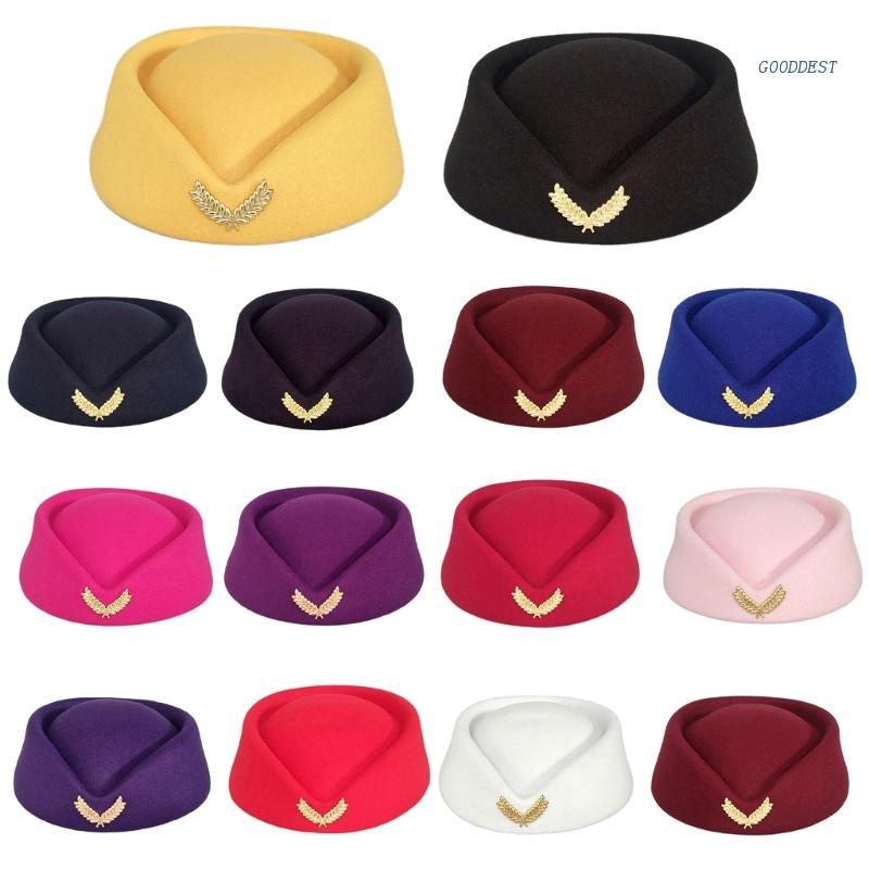 GOO Vintage British Stewardess Hat Flight Attendant Hat Costume Air ...
