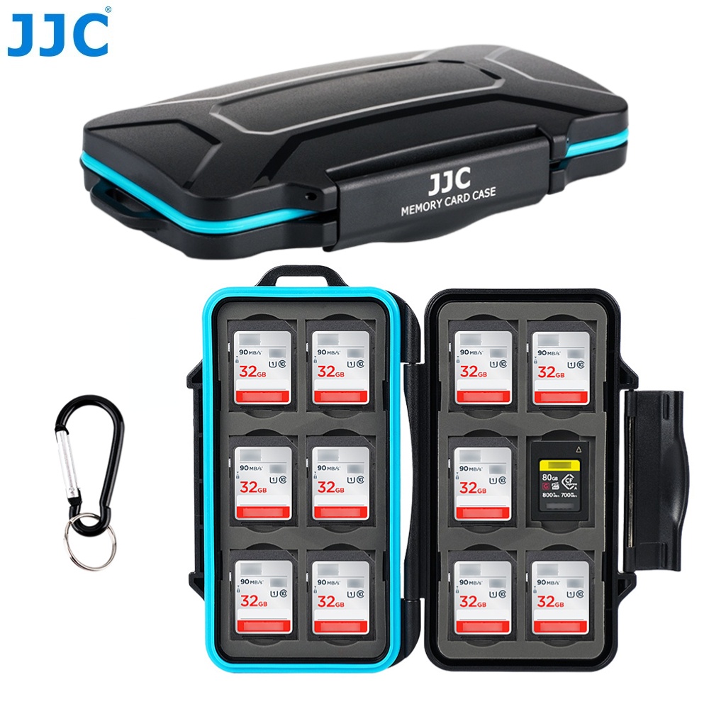 JJC MCR-SC24 Memory Card Case Flas Card Storage Protection Box Holder for 12 SD Card + 12 ...