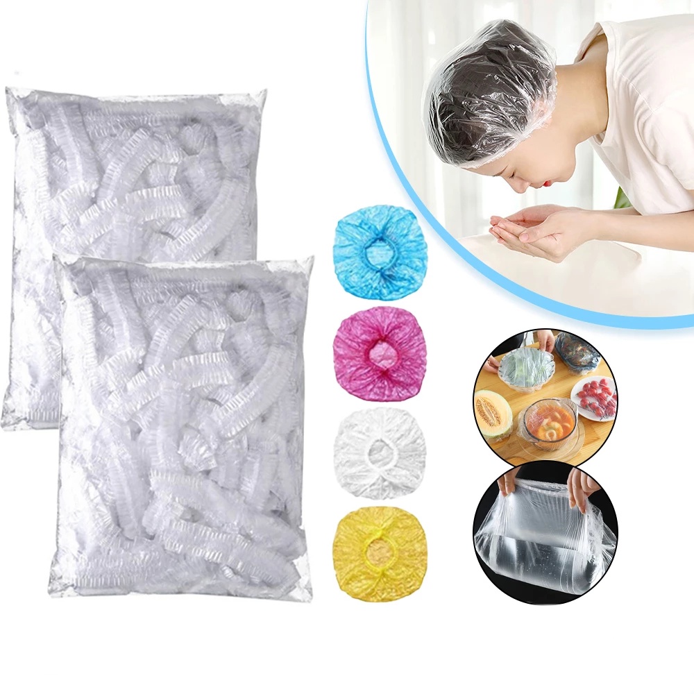 100Pcs Waterproof Elastic Plastic Wrap Covers/Non-woven Bath Disposable ...