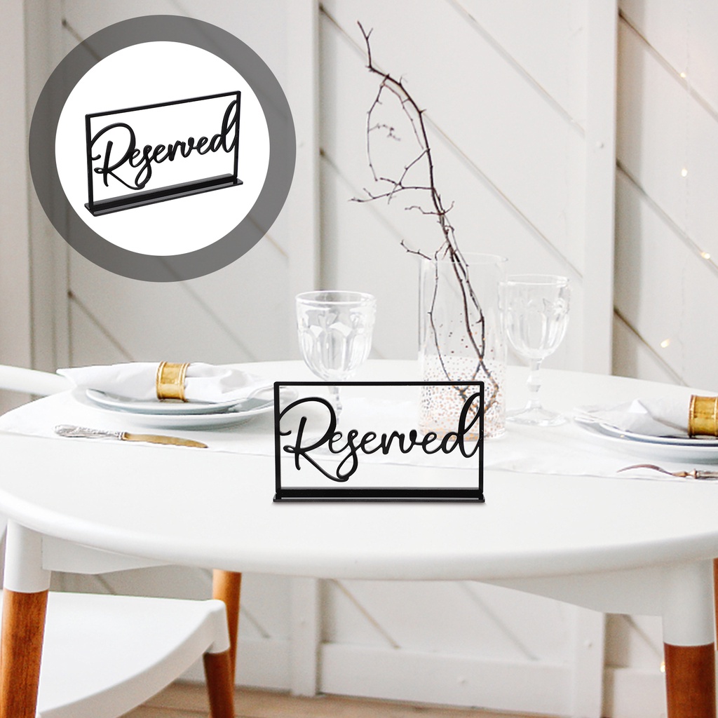 [READY STOCK] Reserved Table Mark Gold Decor Banquet Card Signs Custom ...