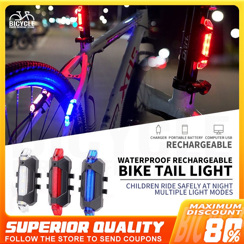 Bike Tail Light Rechargeable Waterproof Blinker Light for MTB Back ...