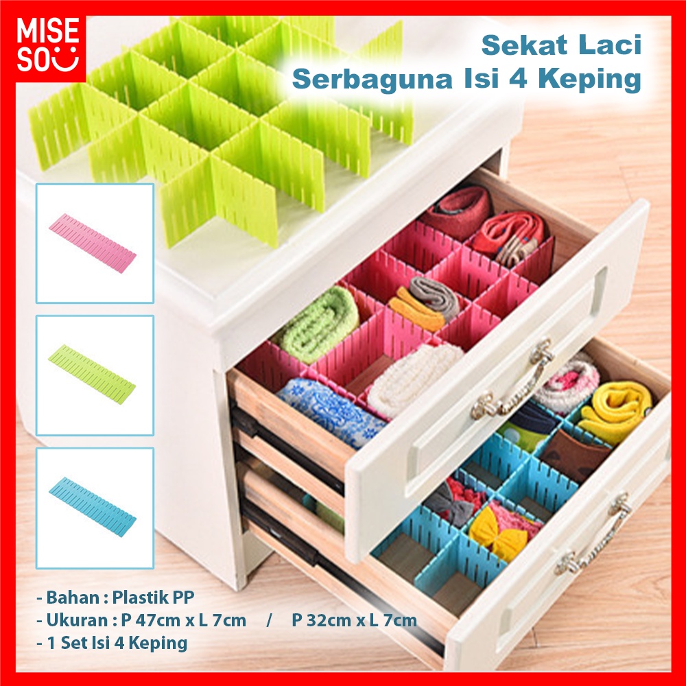 Miseso Multipurpose DIY Drawer Divider 4-piece Partition Divider 378 ...