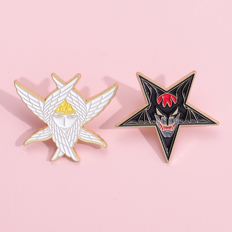 Creative Cartoon Devilman Angel Enamel Pin Cute Avatar Brooch Badges ...