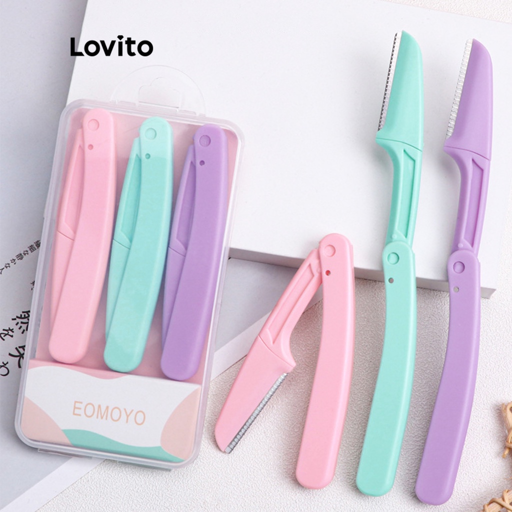 Lovito 3Pcs Foldable Eyebrow Razor Multipurpose Facial Razors Eyebrow ...