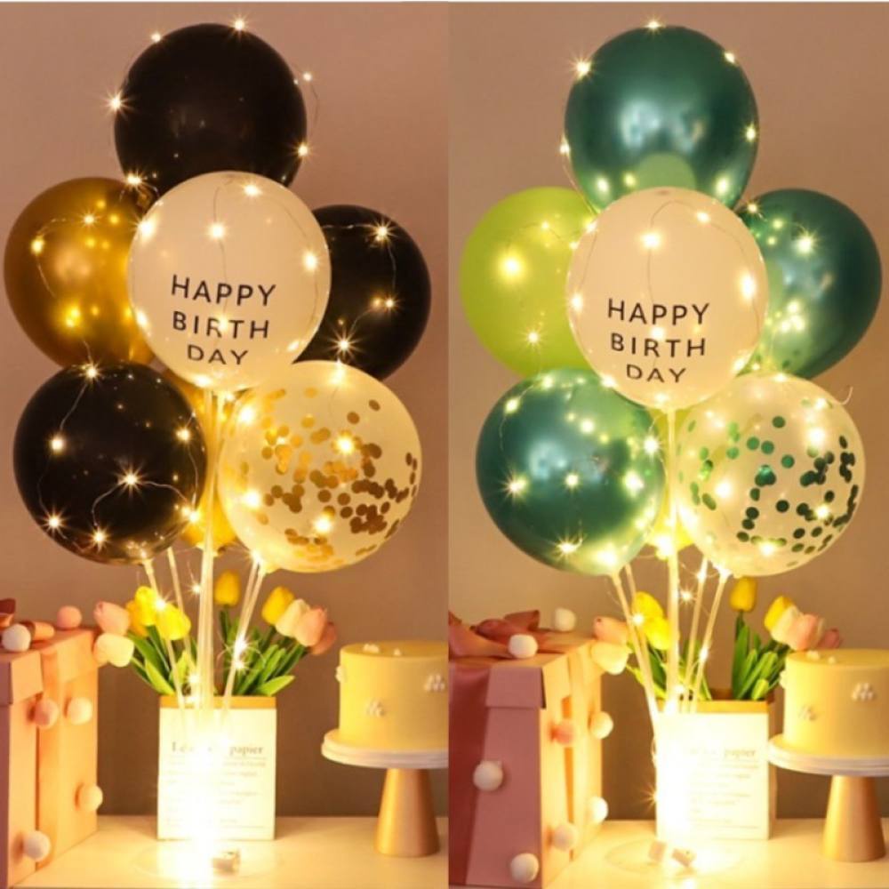 12pcs Floating Balloon Tree Stand Holder Set With LED Light Birthday ...