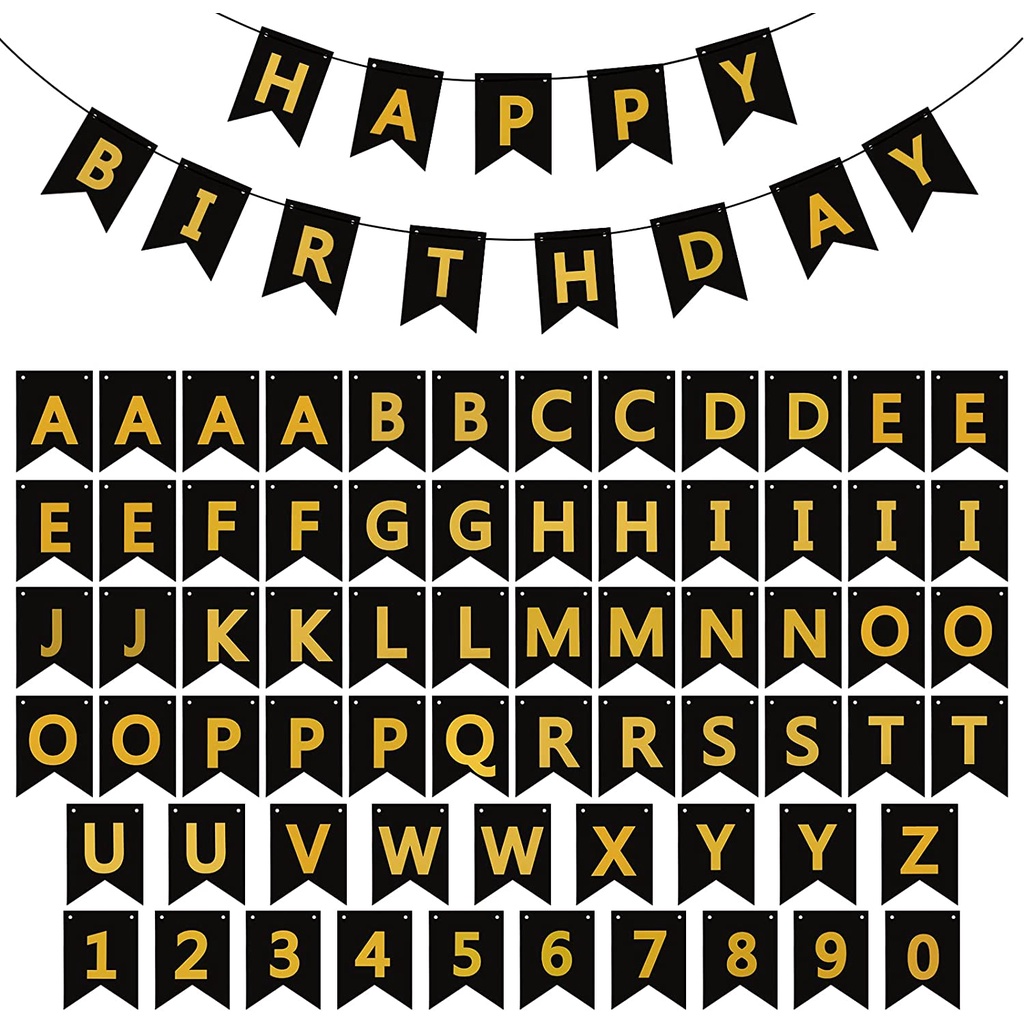 70pcs DIY Birthday Banner Kit, Custom Banner Sign Personalized Letter ...