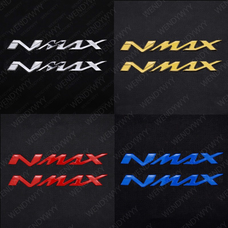 2pcs 3D NMAX Yamaha Emboss Letter Emblem Silver Gold Red Blue Black ...