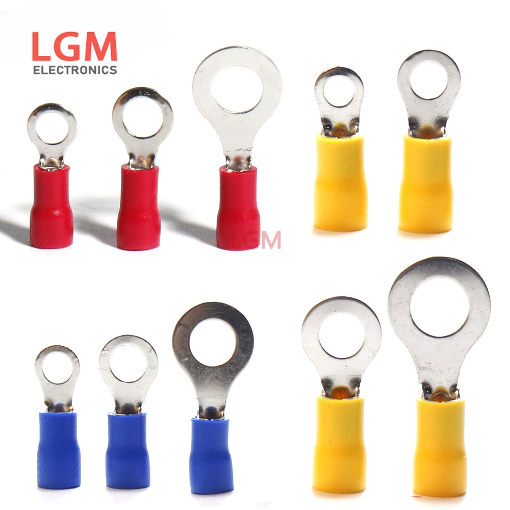 50Pcs RV Crimp Terminal Insulated Ring Wire Connector Ring Crimp ...