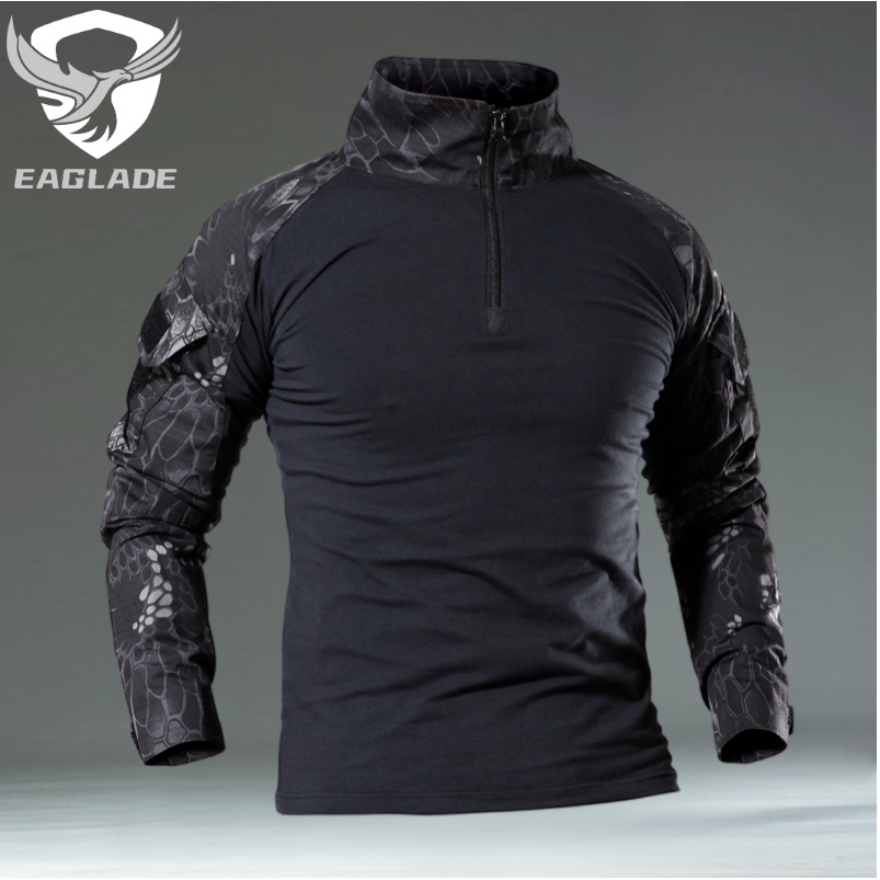 EAGLADE Tactical Frog Long Shirt YDJX-G2-LT In Black Python Stretchable ...