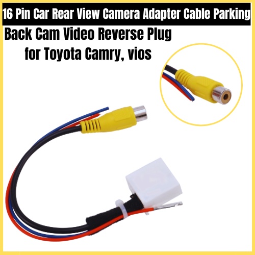 16 Pin Car Rear View Camera Adapter Cable Parking Back Cam Video ...