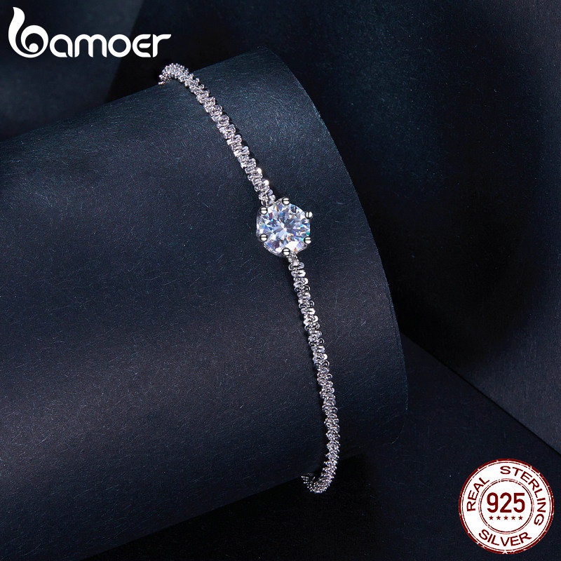 Bamoer 925 Sterling Silver Bracelet for Women Vvs1 Moissanite Classic ...