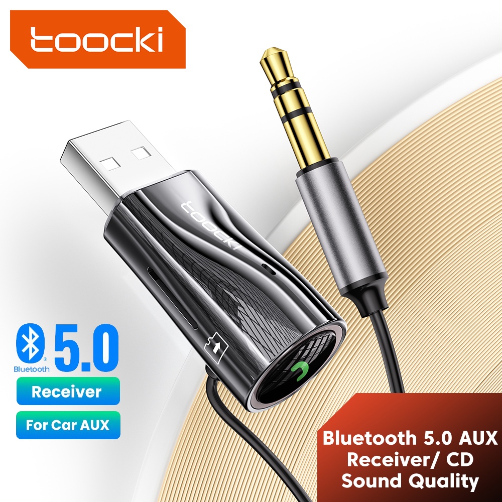 Toocki Bluetooth Aux Adapter Bluetooth 5.0 Car Receiver USB to 3.5mm ...