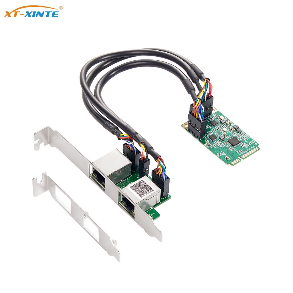 XT-XINTE Mini PCIe to Dual Port Gigabit Network Card RTL8111H Chip ...