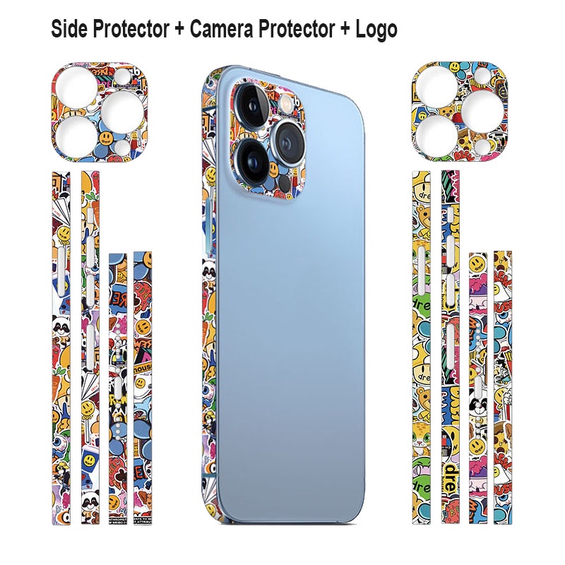 Colorful Side Skin Compatible for iPhone 14 13 12 Pro Max Mini Frame ...