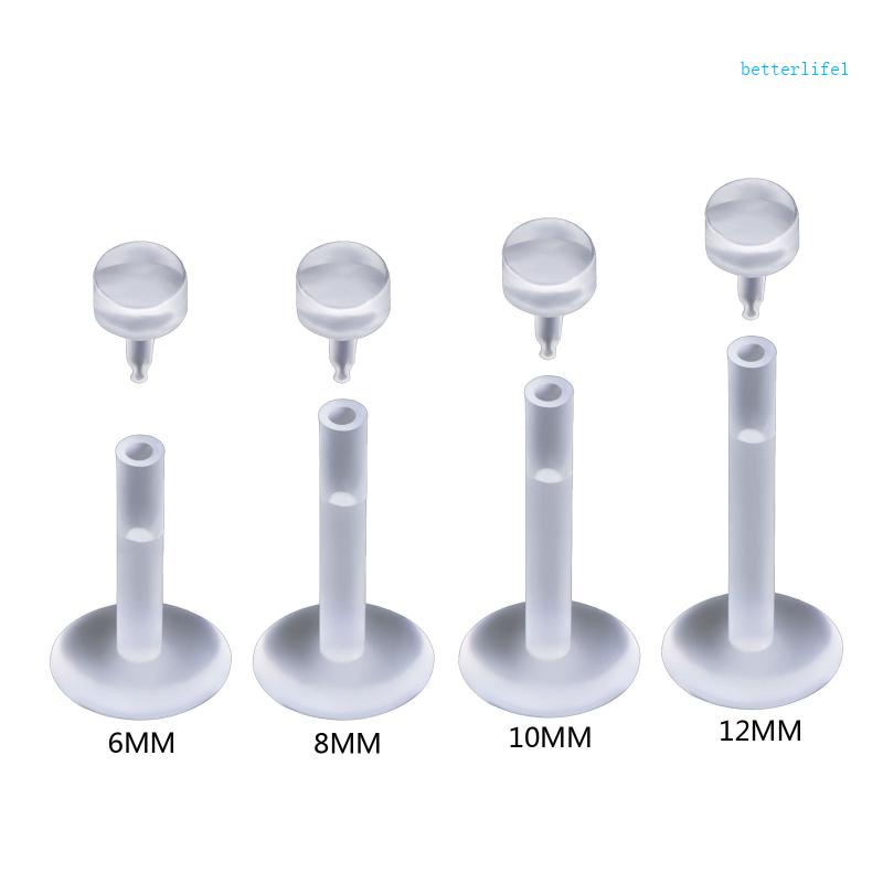BTM 10Pieces Clear White Flexible Lip Labret Retainer Piercing Jewelry ...