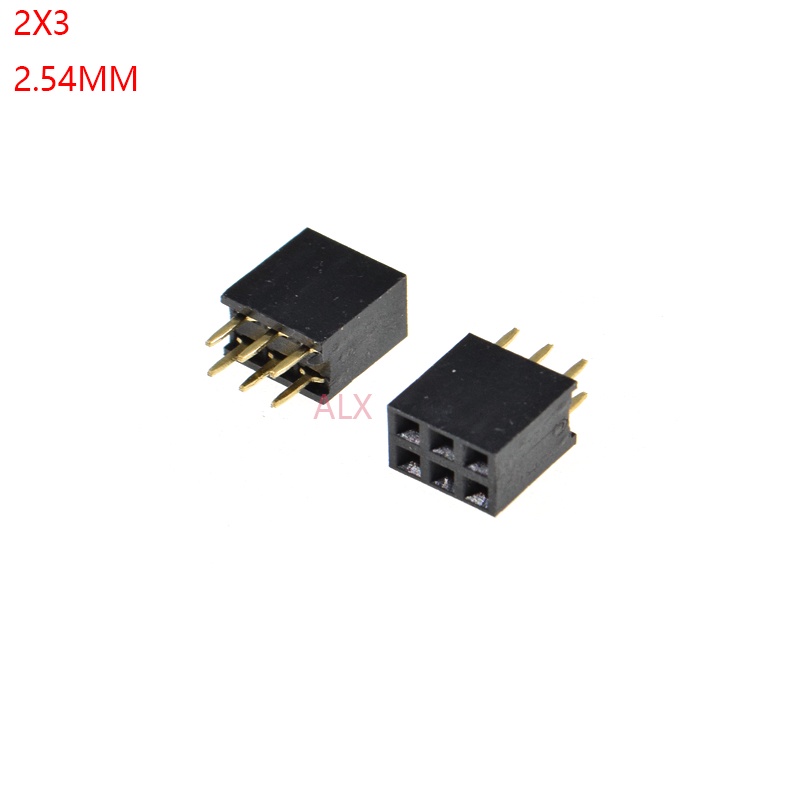 50PCS 2X3 PIN Double row Straight FEMALE PIN HEADER 2.54MM PITCH Strip ...