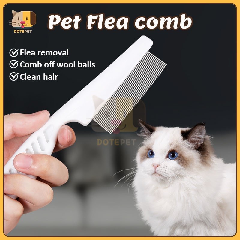 Pet Hair Comb Flea Comb Dog Brush Cat Comb Stainless Steel Grooming Pet Fur Comb | Shopee ...