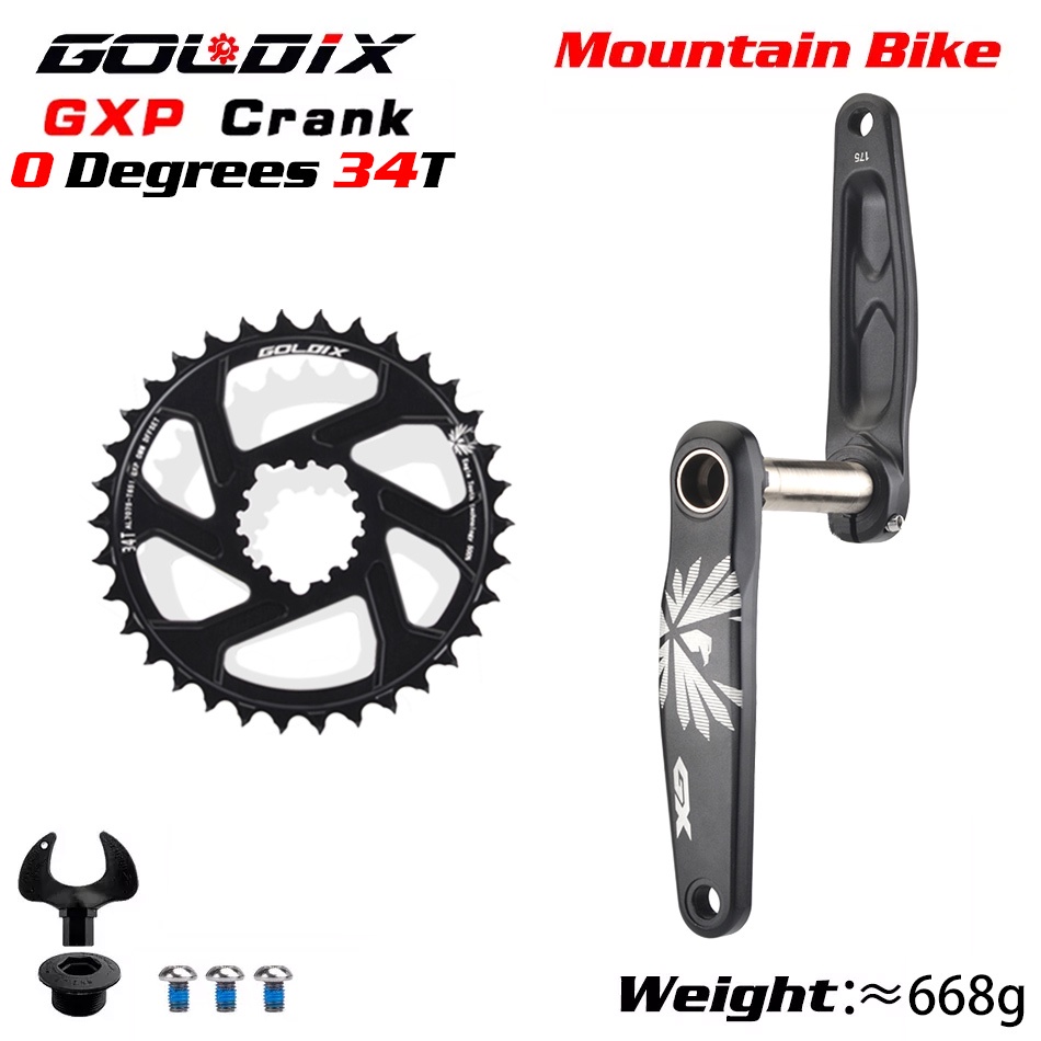 Crankset mountain bike hollowtech GXP 170/175mm crank arm 0mm Offset ...